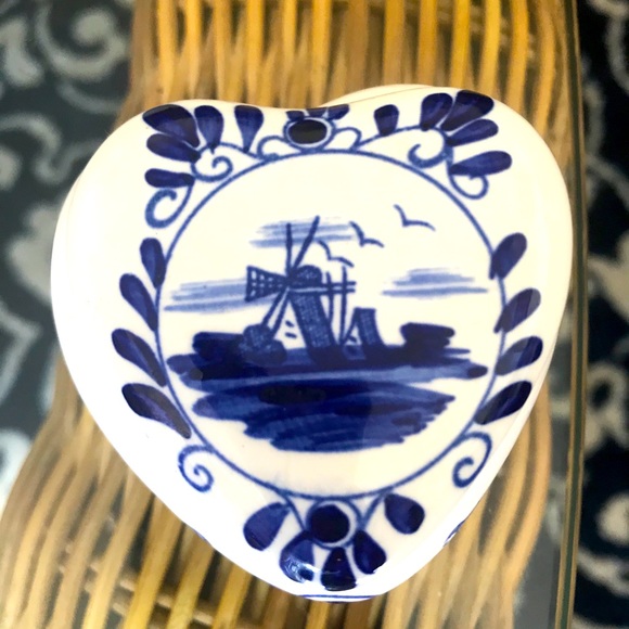 Other | Ceramic Box Vintage Delft Blue Heart Holland | Poshmark